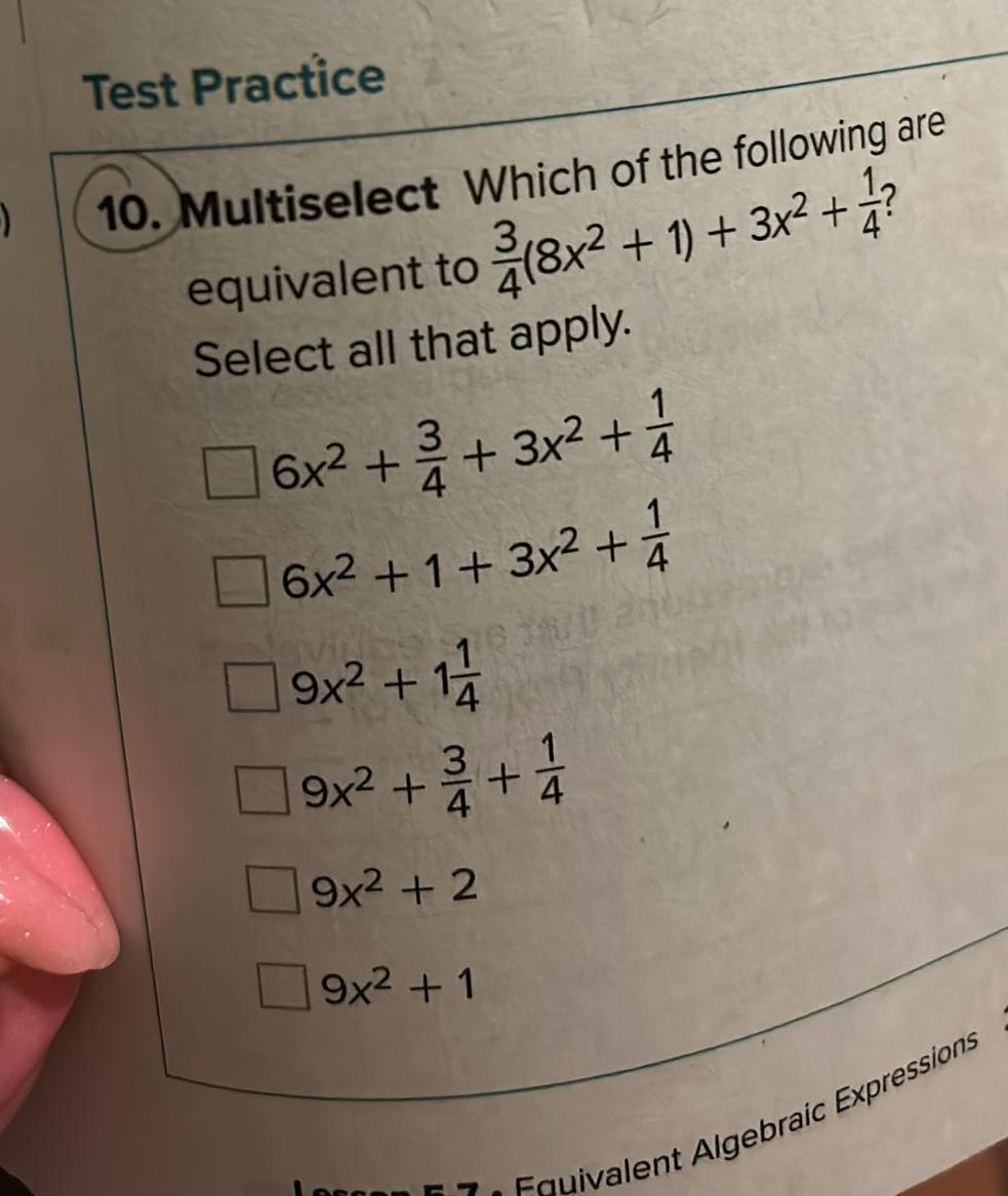 Solved Test Practice10. ﻿Multiselect Which of the following | Chegg.com