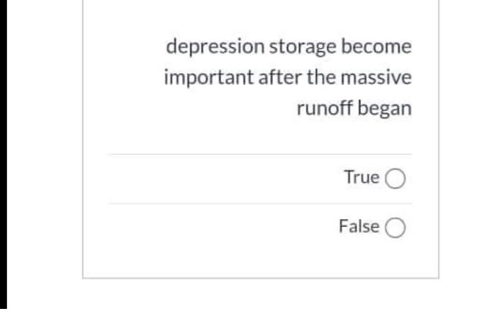 Solved depression storage become important after the massive | Chegg.com