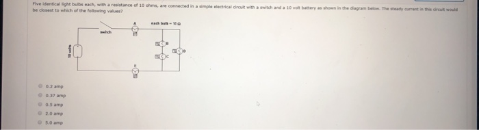 Solved Five identical light bulbs each, with a resistance of | Chegg.com