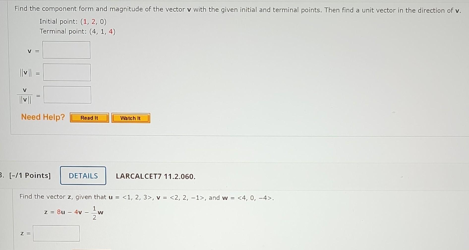 Solved Find the component form and magnitude of the vector v | Chegg.com