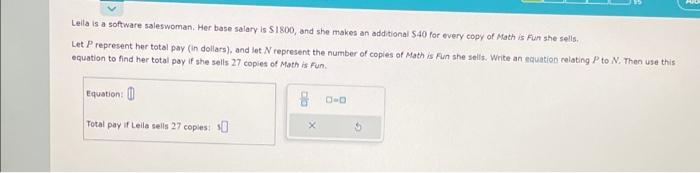 Solved Leila is a software saleswoman. Her base salary is | Chegg.com