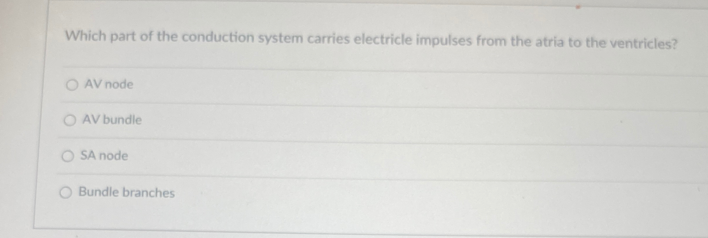 Solved Which part of the conduction system carries | Chegg.com