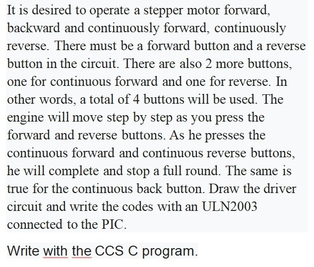 It is desired to operate a stepper motor forward, | Chegg.com