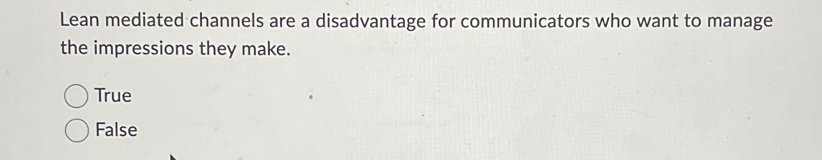 Solved Lean mediated channels are a disadvantage for | Chegg.com