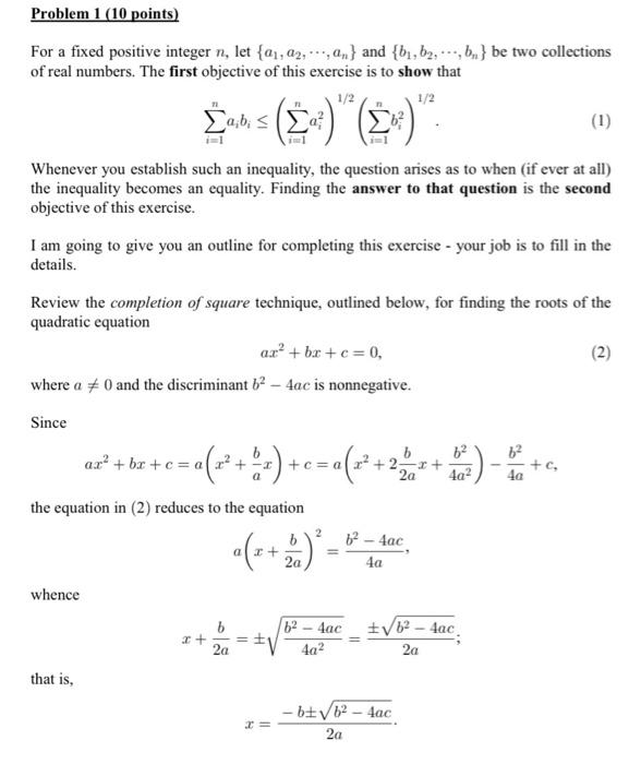 Solved For a fixed positive integer n, let {a1,a2,⋯,an} and | Chegg.com