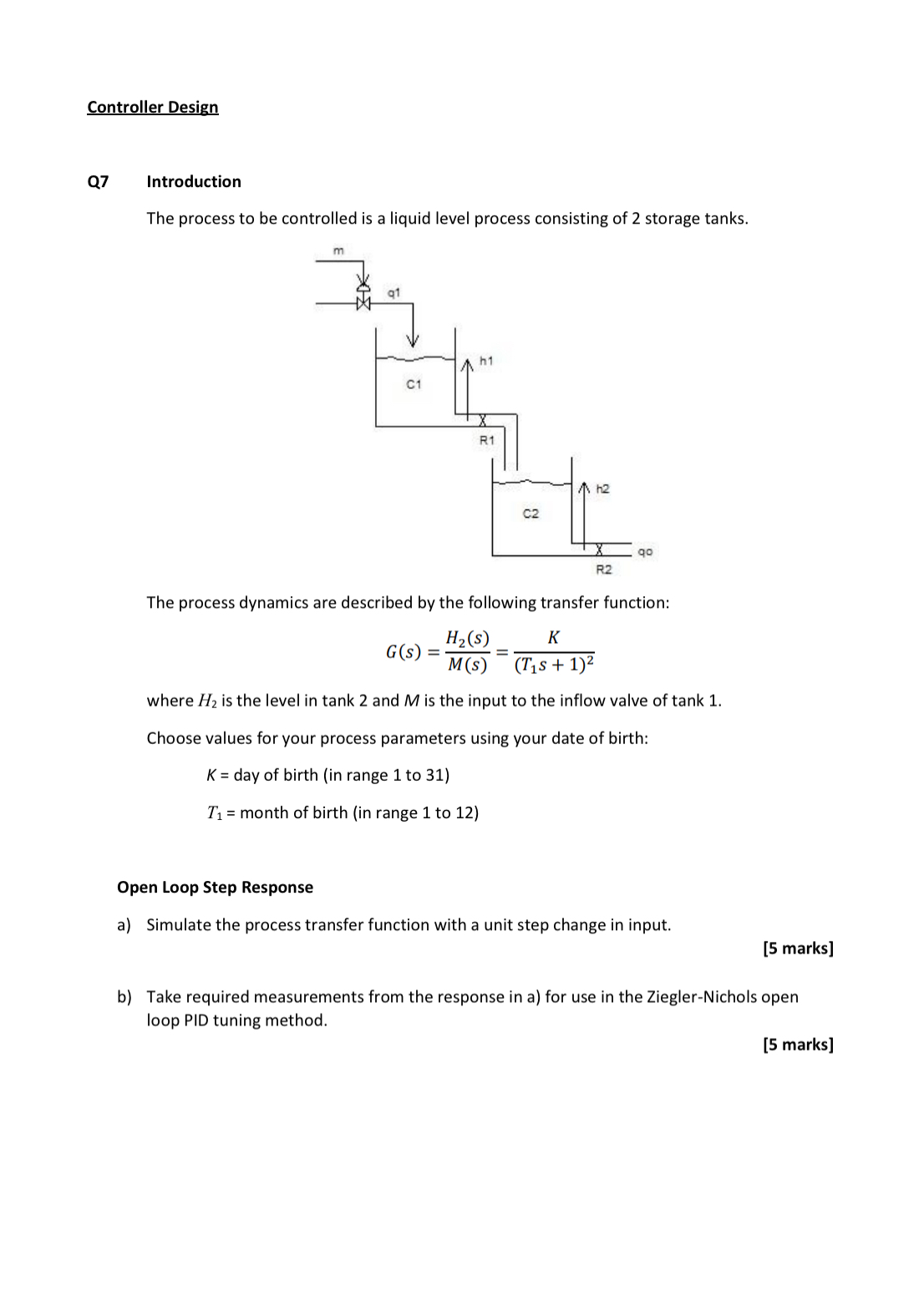 Solved Controller DesignQ7 ﻿IntroductionThe process to be | Chegg.com