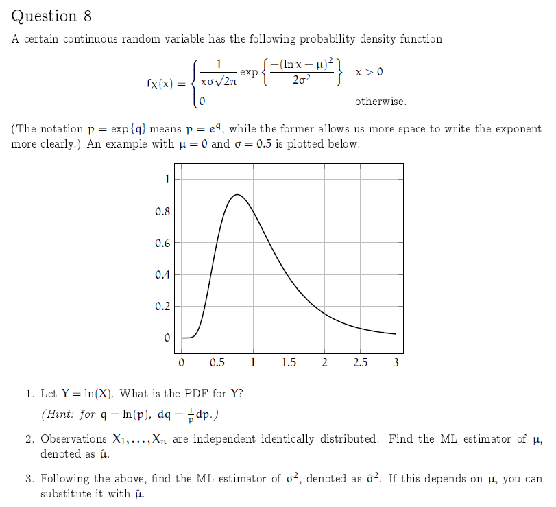 Solved Question 8A certain continuous random variable has | Chegg.com