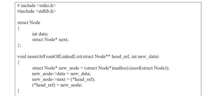 Solved #include #include struct Node int data; struct | Chegg.com
