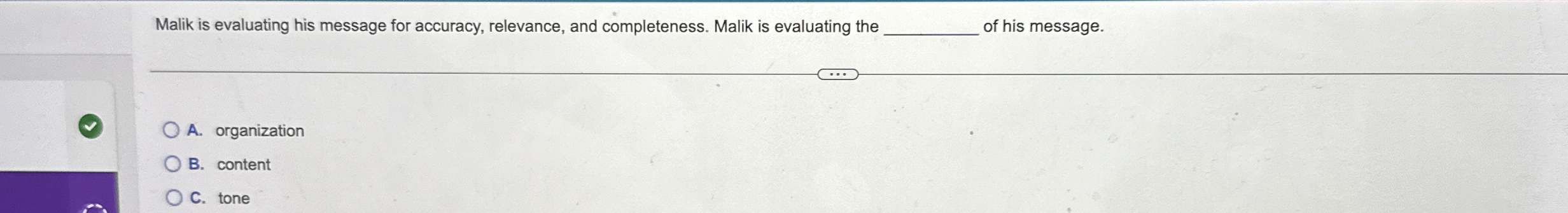 Solved Malik is evaluating his message for accuracy, | Chegg.com