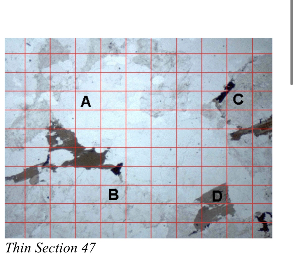 Solved 1.Estimate the modes of minerals A, ﻿B, ﻿C and D in | Chegg.com