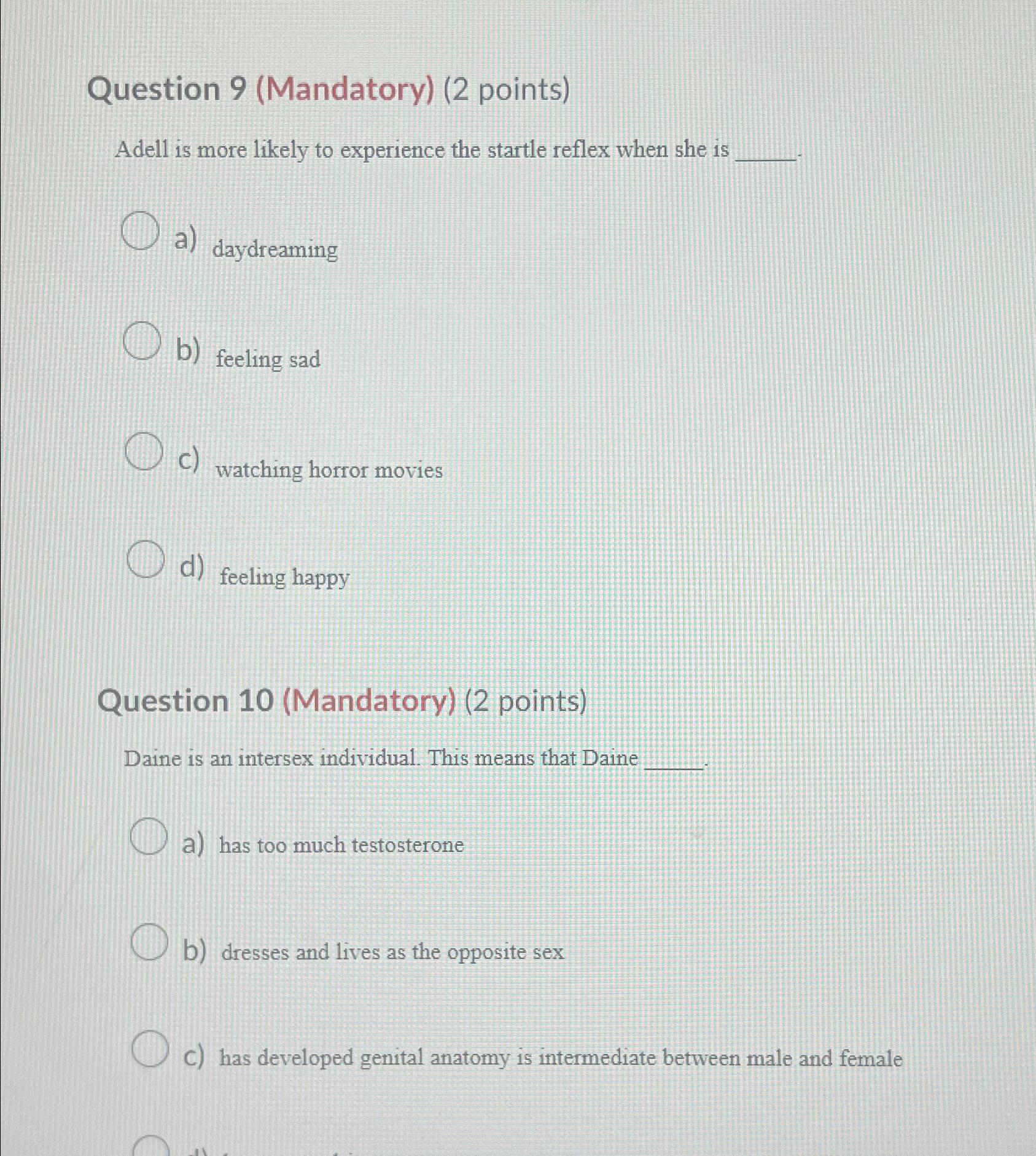 Solved Question 9 Mandatory 2 ﻿points Adell Is More