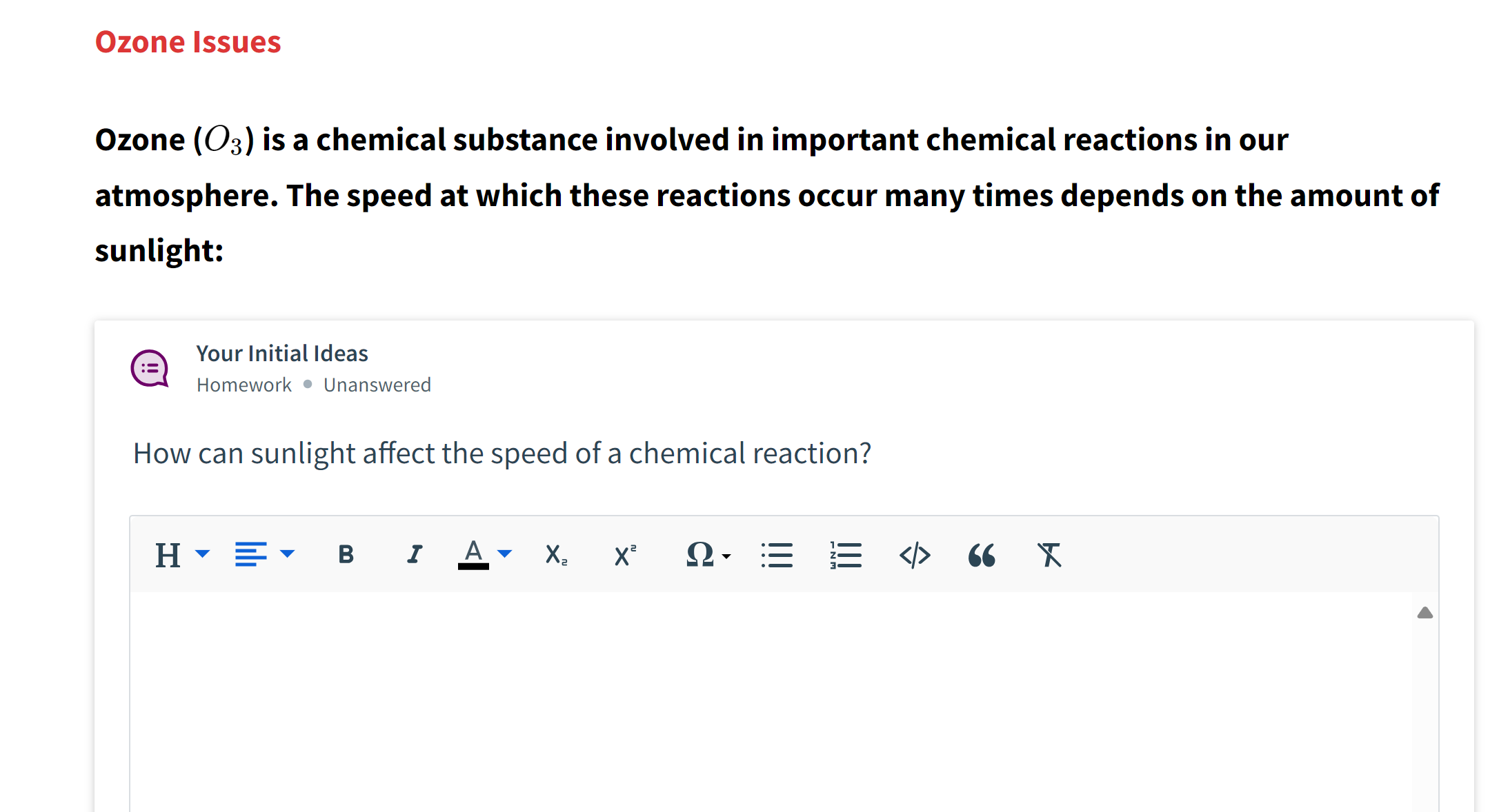 Solved Ozone IssuesOzone (O3) ﻿is a chemical substance | Chegg.com