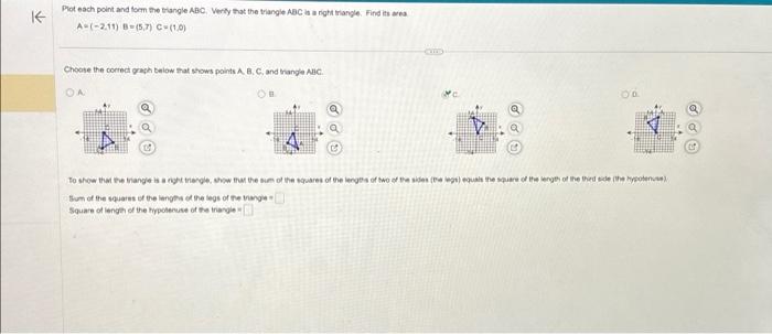 Solved A=(−2,11)B=(5,7)C=(1,0) thoose the comect graph telow | Chegg.com