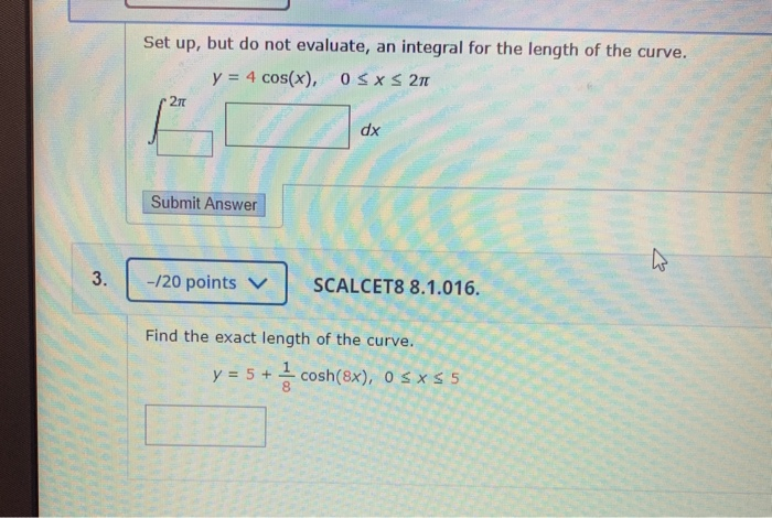 Solved Set up, but do not evaluate, an integral for the | Chegg.com