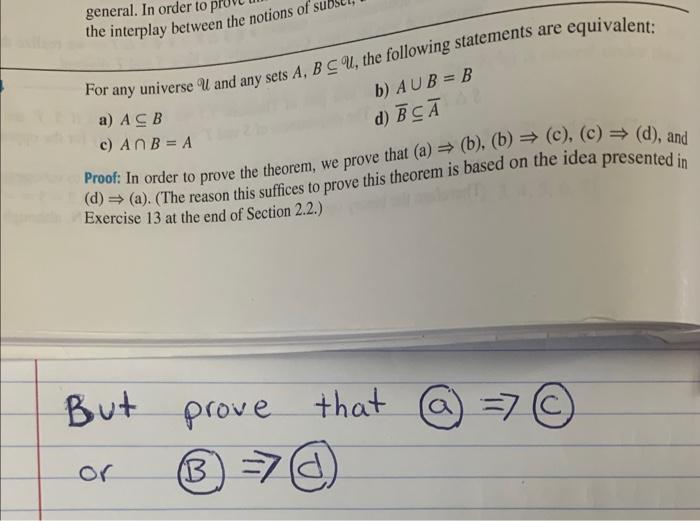 Solved For any universe थ and any sets A,B⊆थl, the following | Chegg.com