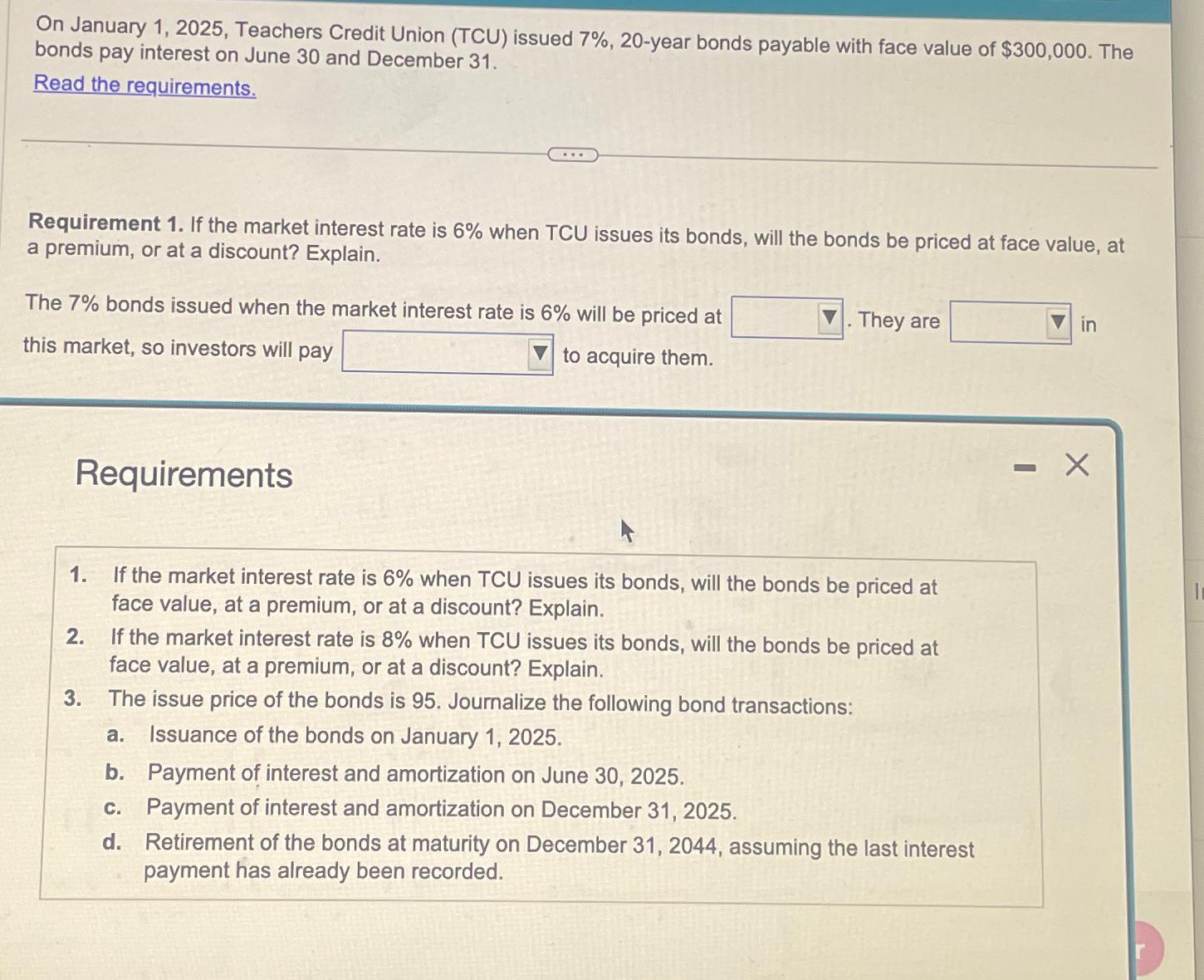 Solved On January 1,2025 , ﻿Teachers Credit Union (TCU) | Chegg.com