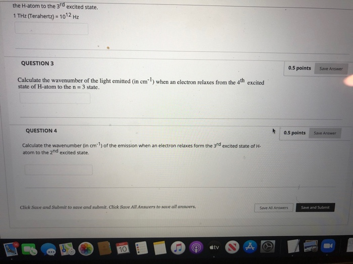 Solved the H-atom to the 3rd excited state. 1 THz | Chegg.com