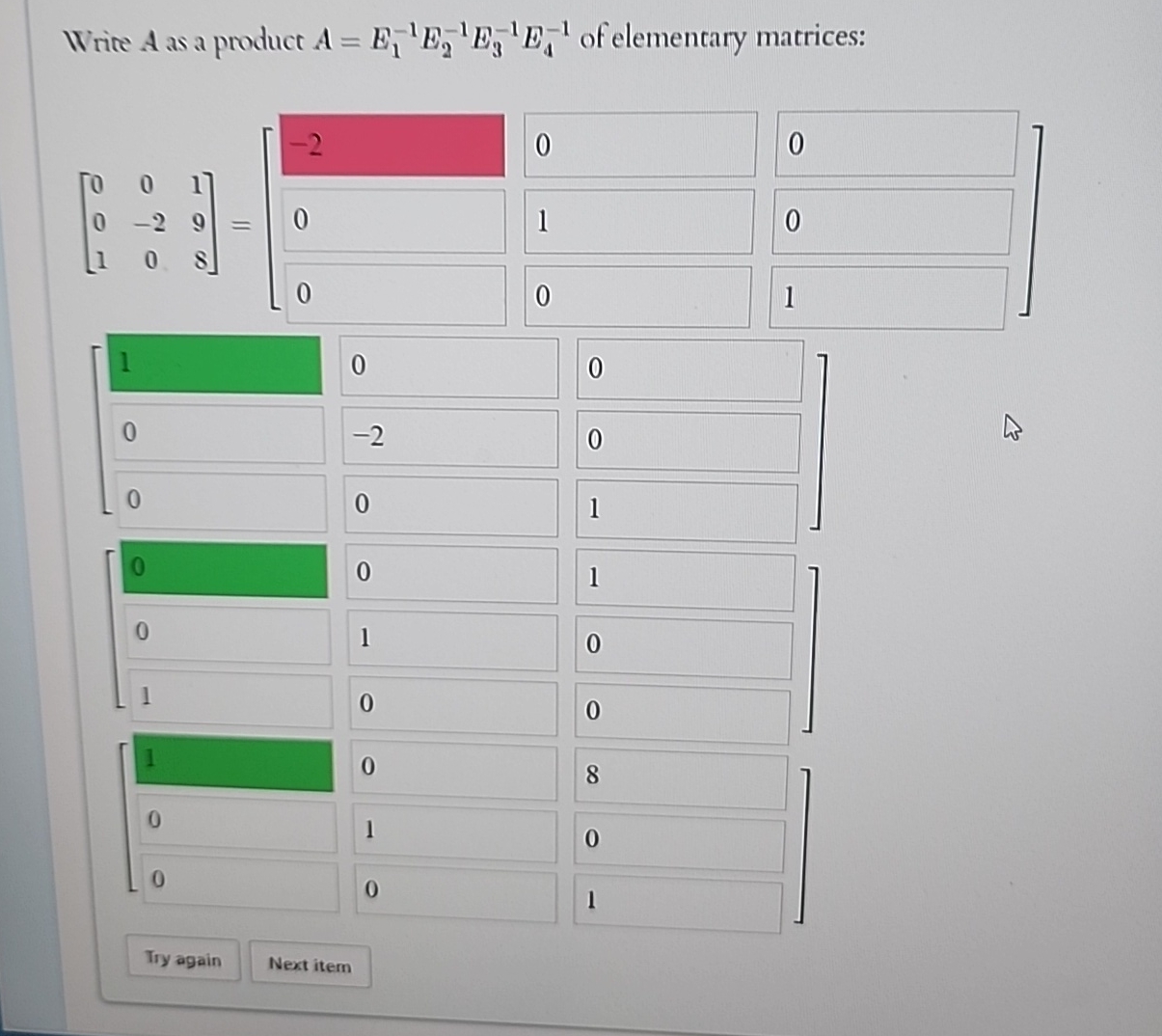 Solved Consider the following Gauss-Jordan | Chegg.com