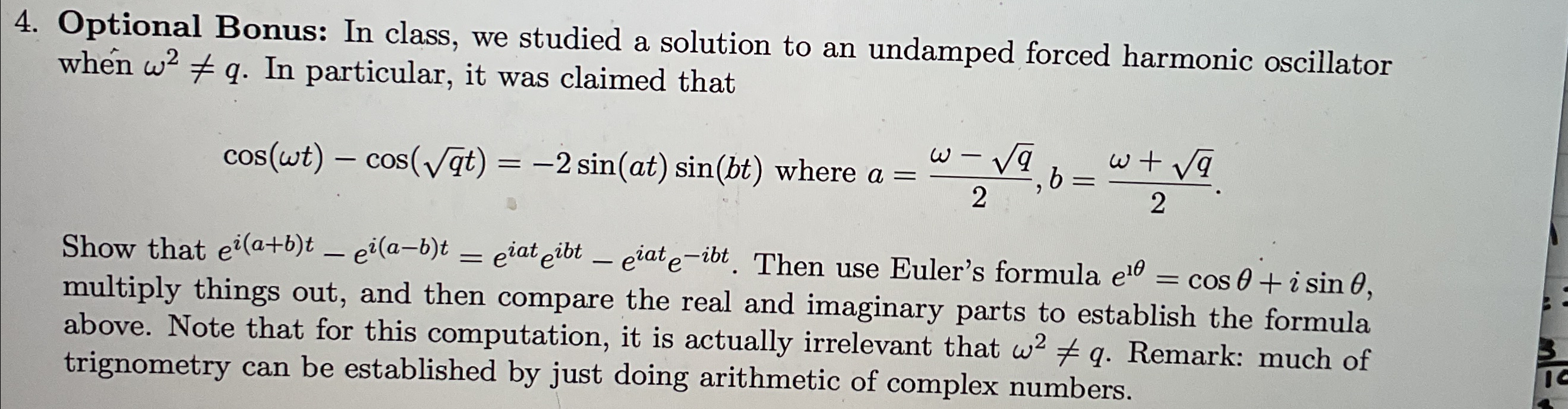 Solved Optional Bonus: In class, we studied a solution to an | Chegg.com