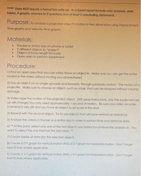Solved Does NOT require a formal lab write up, In a typed | Chegg.com