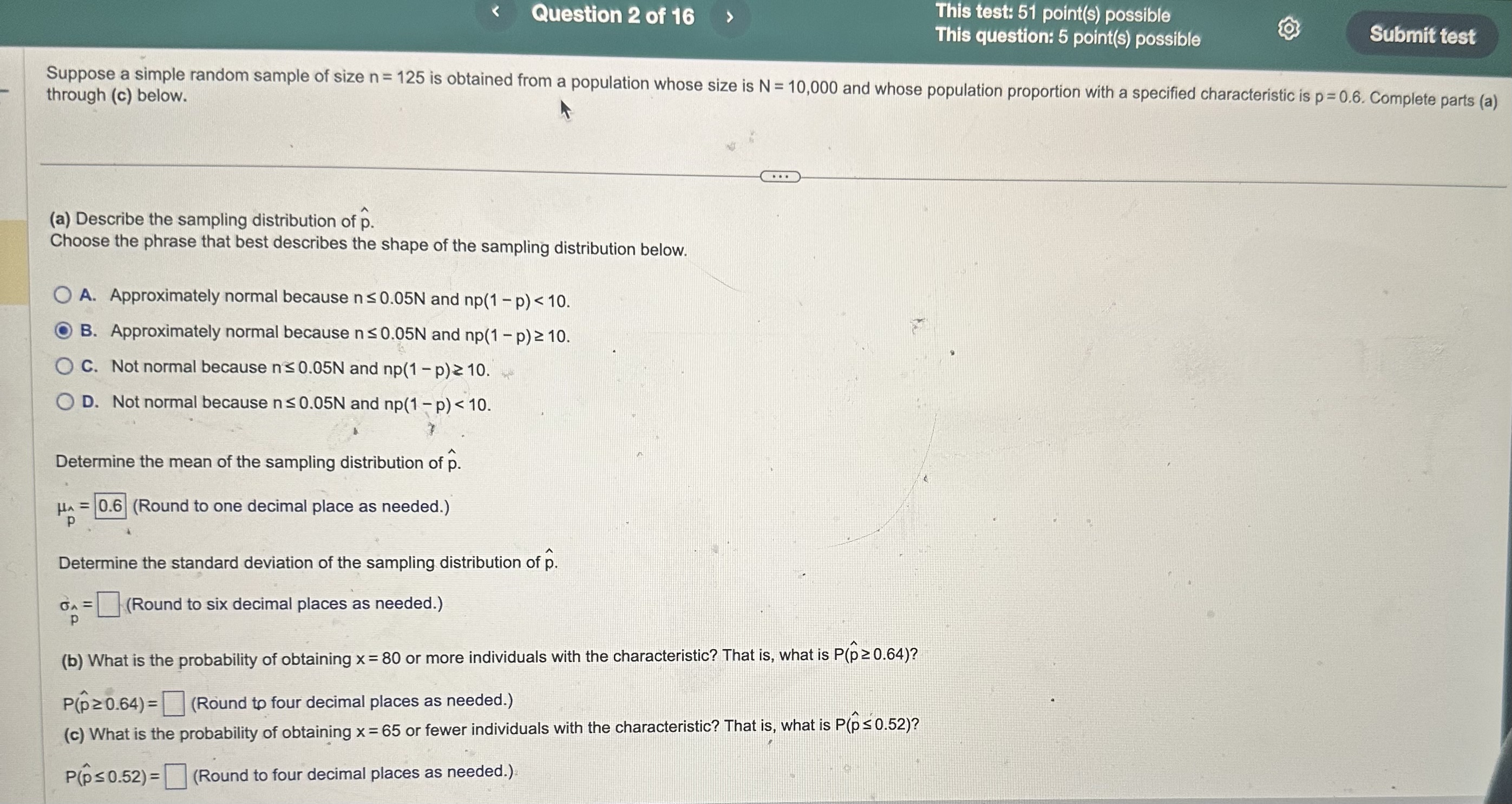 Solved Suppose a simple random sample of size n=125 ﻿is | Chegg.com