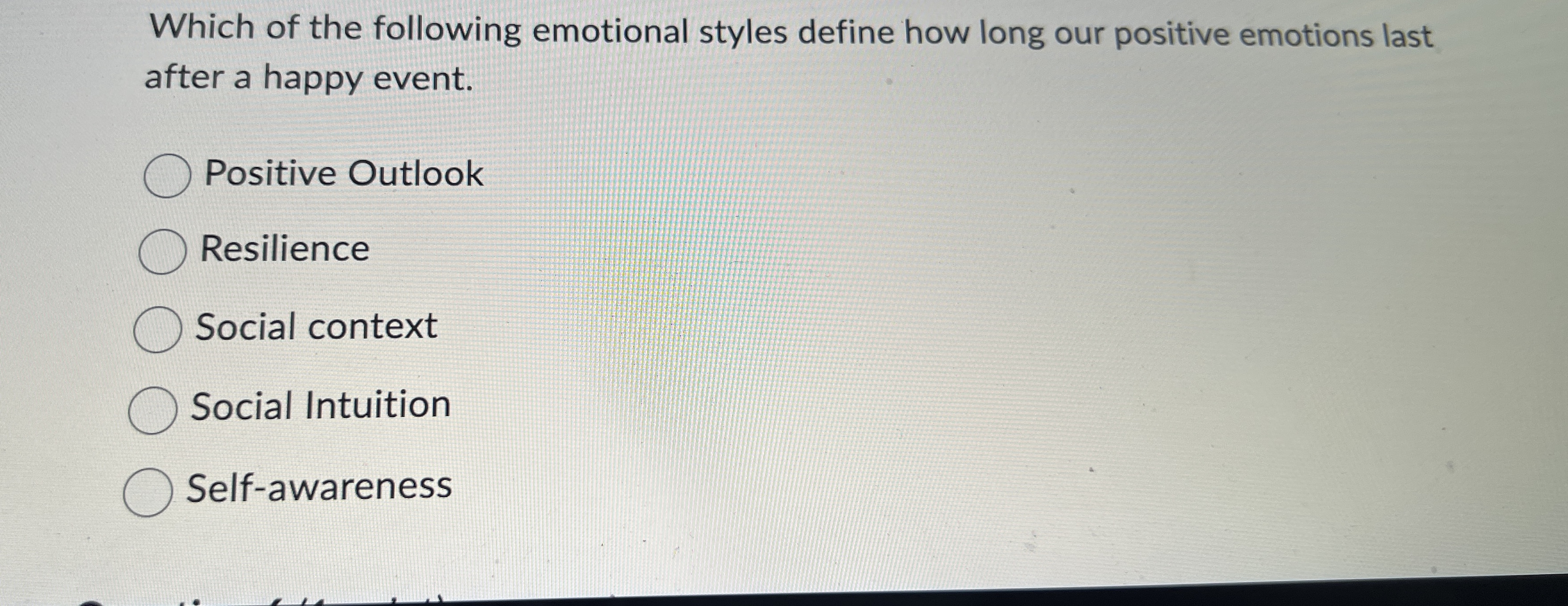 Solved Which of the following emotional styles define how | Chegg.com