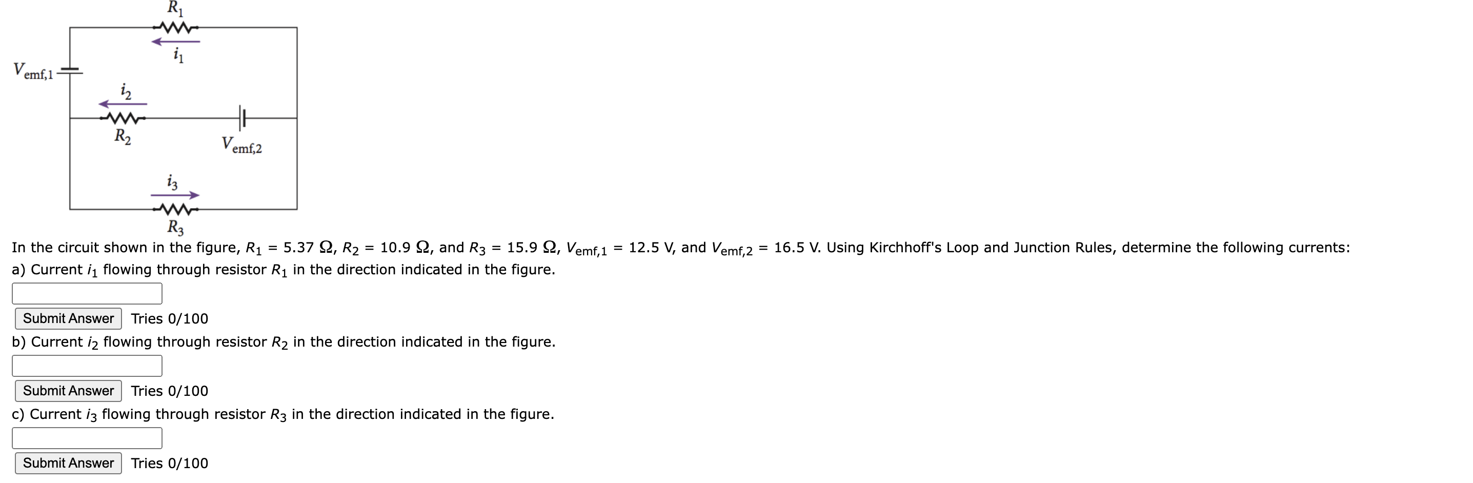 Solved a) ﻿Current i1 ﻿flowing through resistor R1 ﻿in the | Chegg.com