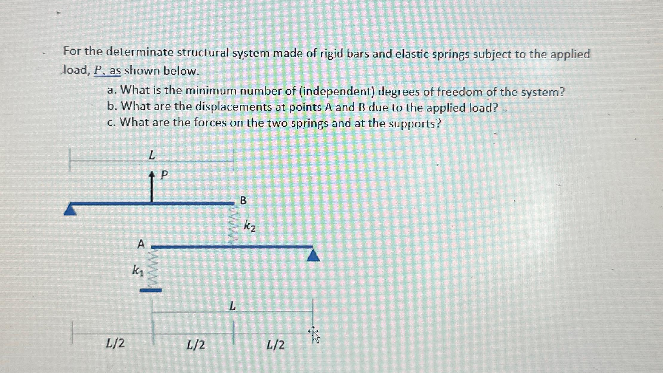 For the determinate structural system made of rigid | Chegg.com