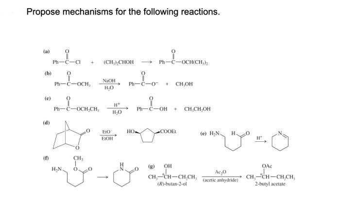 Solved Propose mechanisms for the following reactions. (a) | Chegg.com