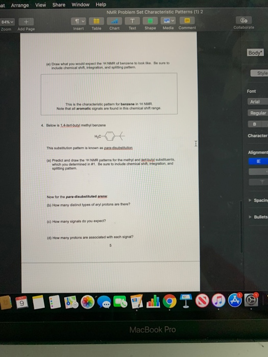 Solved sert Format Arrange View Share Window Help NMR | Chegg.com