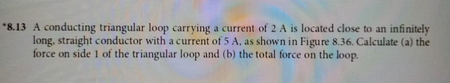 Solved *8.13 A conducting triangular loop carrying a current | Chegg.com