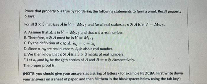 Solved Prove that property 6 is true by reordering the | Chegg.com