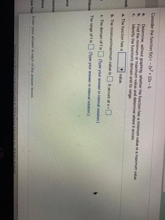 Solved Consider the function f(x) = - 2x2 + 12x - 5 | Chegg.com