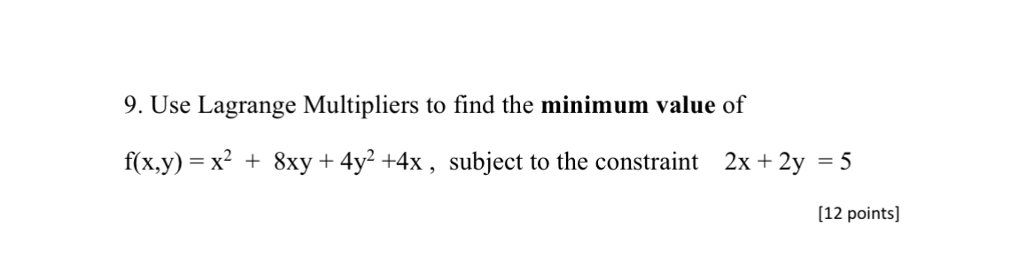 Solved Solve step by step Please Thank you Use Lagrange | Chegg.com