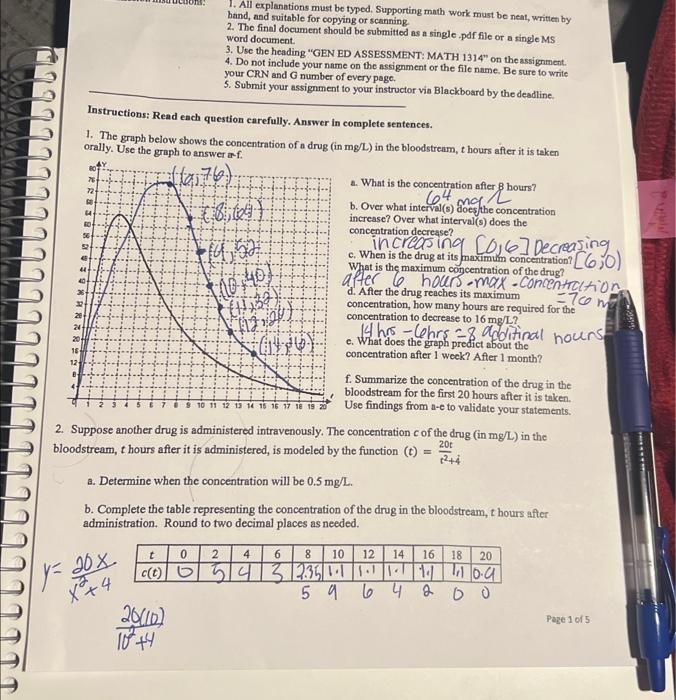 Solved 1. All explanations must be typed. Supporting math | Chegg.com
