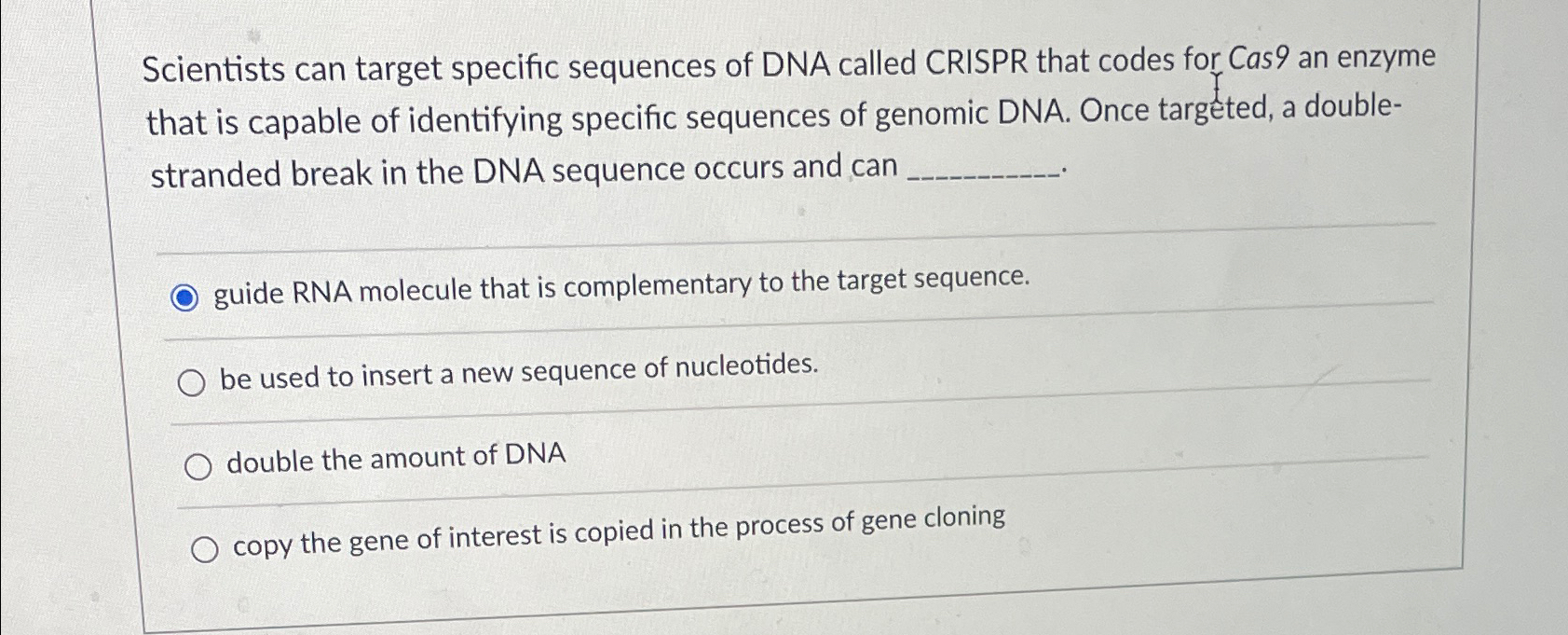 Solved Scientists can target specific sequences of DNA | Chegg.com