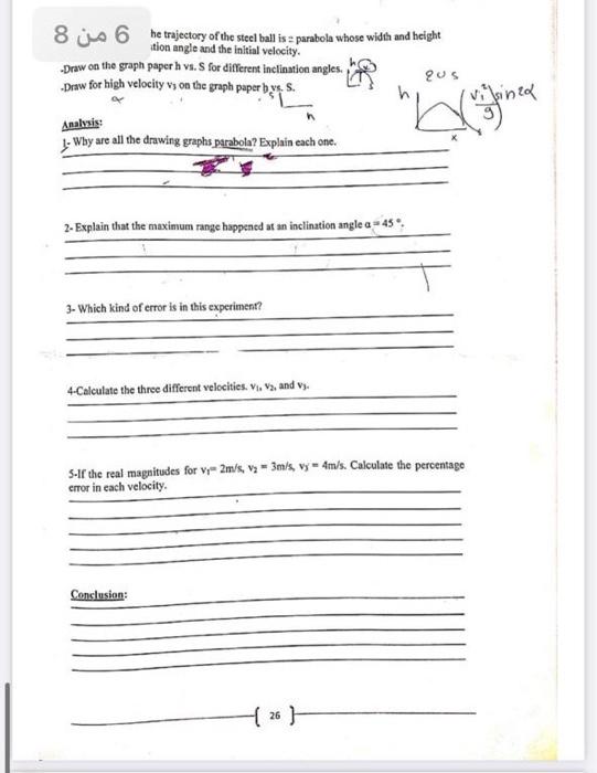 Solved EXPERIMENT -4 Motion In Two Dimensions Projectiles | Chegg.com