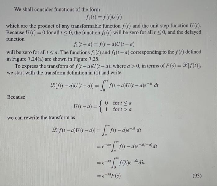 a. Use the time-delay theorem in (93) to derive the | Chegg.com