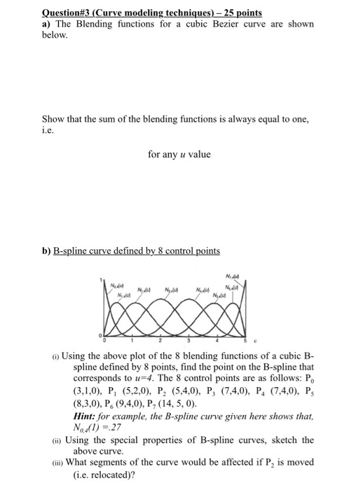 Solved Question#3 (Curve modeling techniques) – 25 points a) | Chegg.com