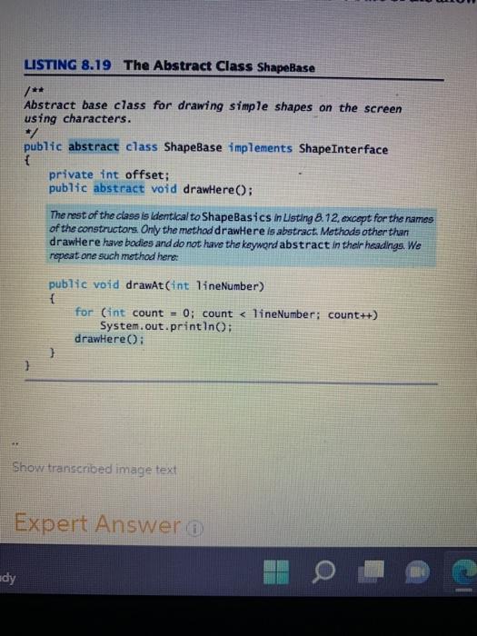2. Define two derived classes of the abstract class | Chegg.com