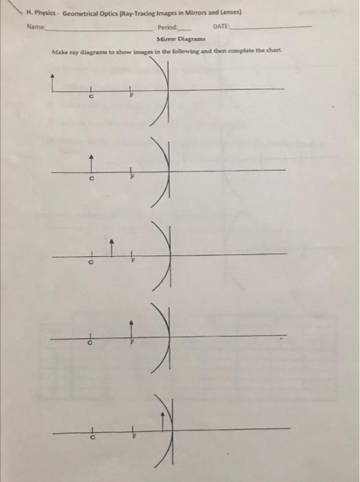 Solved H. Physics - Geometrical Optics (Ray-Tracing Images | Chegg.com