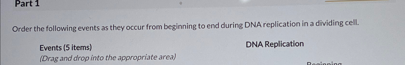 Solved Part 1Order the following events as they occur from | Chegg.com