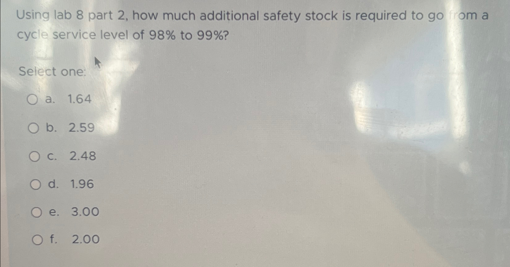 Solved Using lab 8 ﻿part 2, ﻿how much additional safety | Chegg.com