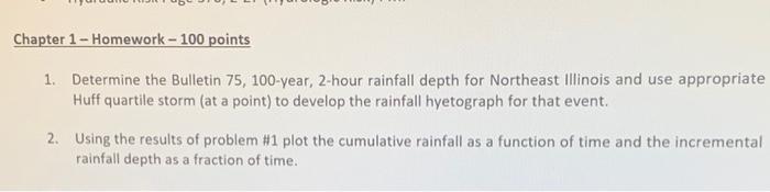 Bulletin 75 Rainfall Depths and Intensities for | Chegg.com