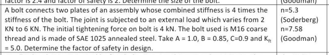 Solved TdctoT IS 2.4 ﻿dnd TdCtOr o11e SIZe OT tTTeA bolt | Chegg.com