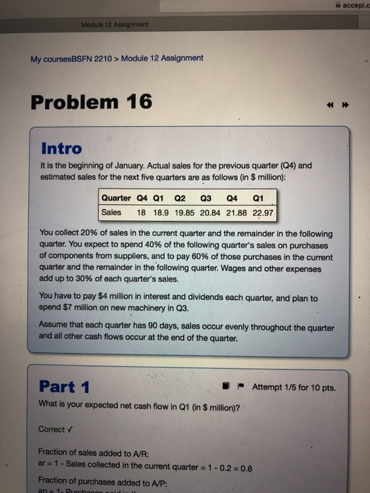 Solved е accepi.c Module 12 Assignment My coursesBSFN 2210 > | Chegg.com
