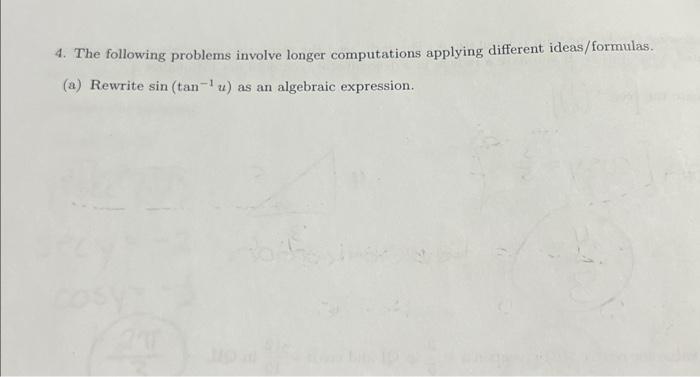 Solved 4. The following problems involve longer computations | Chegg.com