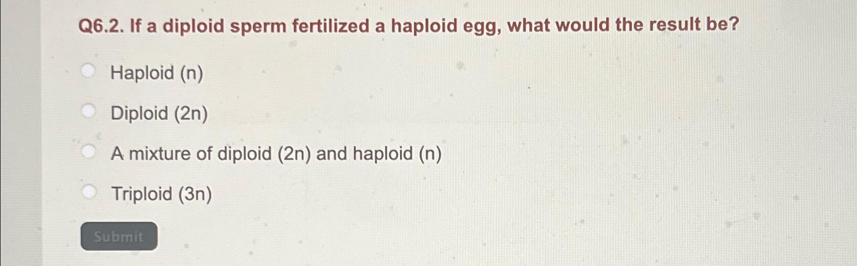 Solved Q6 2 ﻿if A Diploid Sperm Fertilized A Haploid Egg