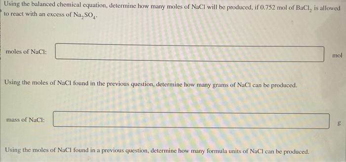 Solved Using the balanced chemical equation, determine how | Chegg.com