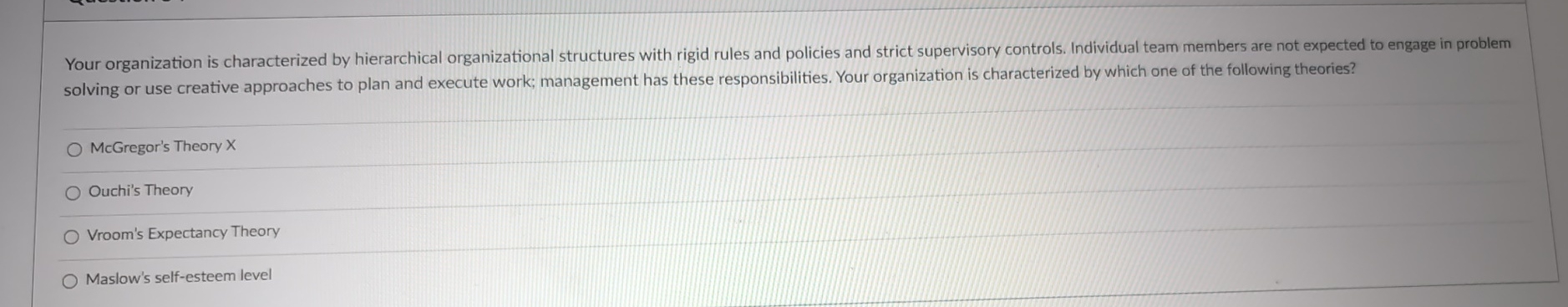 Solved Your organization is characterized by hierarchical | Chegg.com